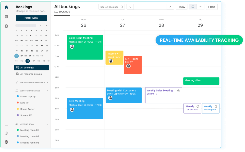 Booking | Optimize resource allocation | Rework Platform