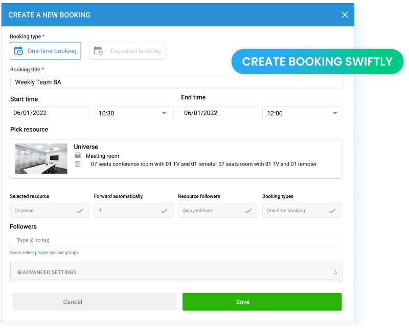 Booking | Optimize resource allocation | Rework Platform